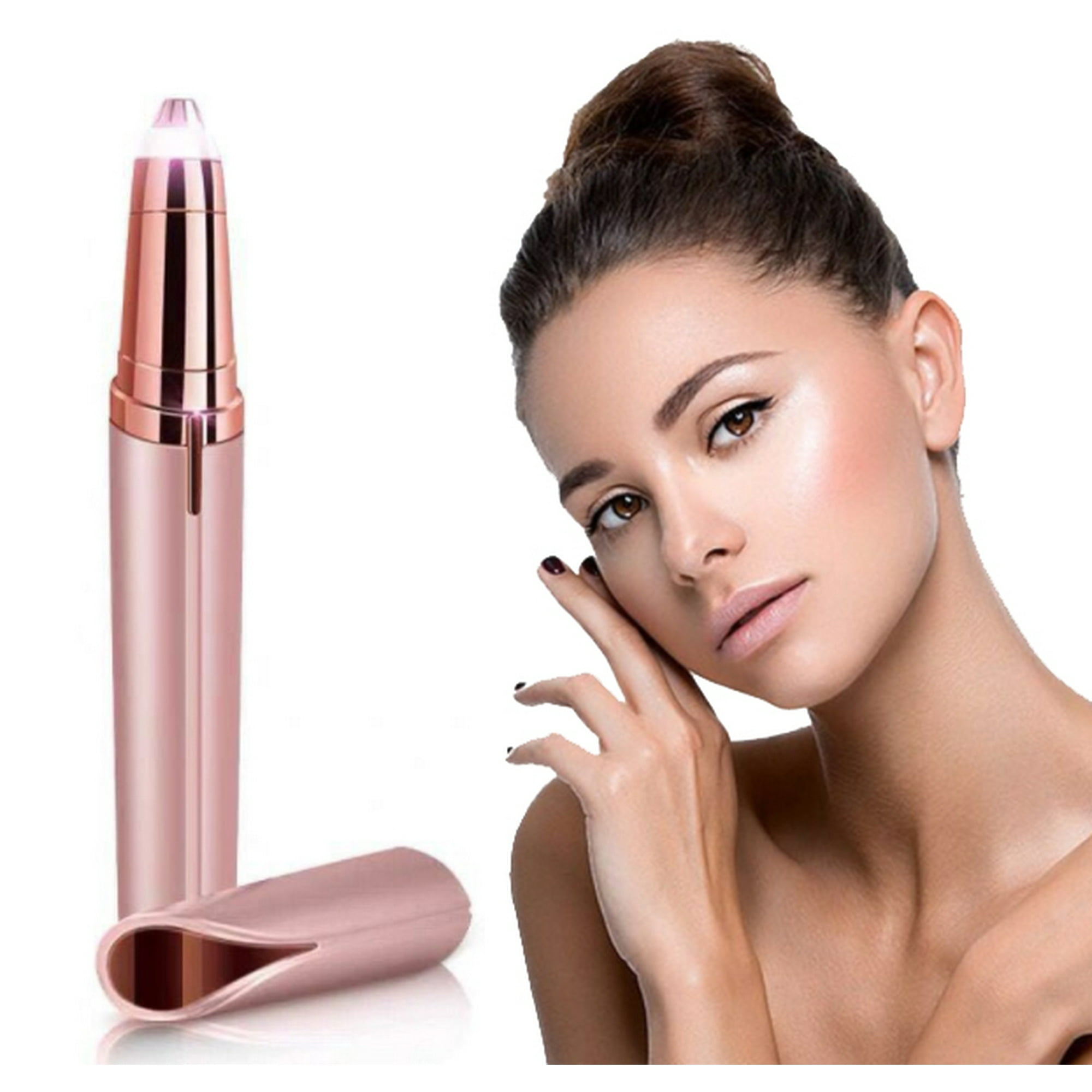 Leining Eyebrow Trimmer For Women 2 In 1 Rechargeable Facial Hair Remover With Replaceable Heads Professional Painless Personal Hair Removal Eyebrow