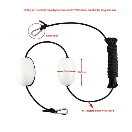 Kayak Tow Rope Boating Floating Throw Anchor Line With Dual Floats End ...