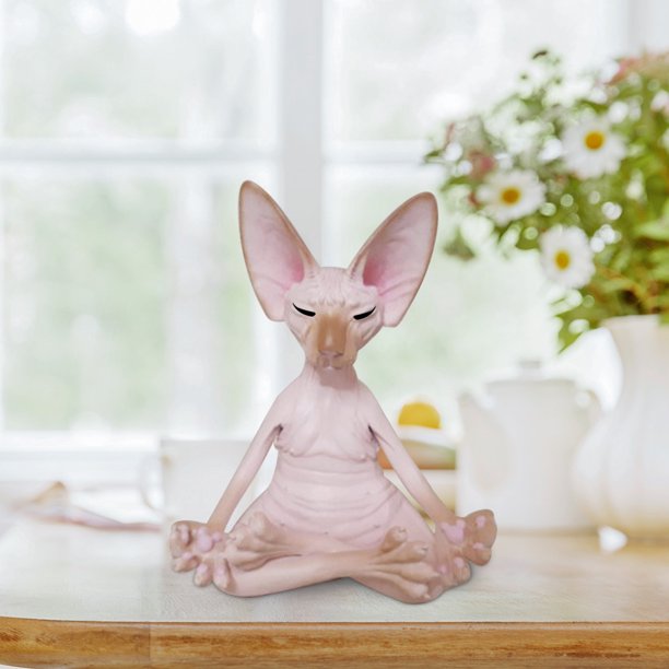 Lutabuo Cat Figurine Buddha Sphinx Figurine Meditation Garden Statues ...