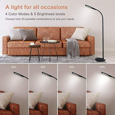 PHIVE LED Floor Lamp for Reading, Dimmable Gooseneck Standing Lamp (4 ...