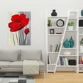 Begin Home Decor 2080-3624-FL24 24 x 36 in. Red Flowers on Gray ...