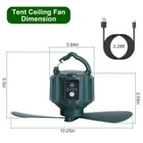 iMounTEK Camping Ceiling LED Fan USB Battery Powered Hanging Tent ...