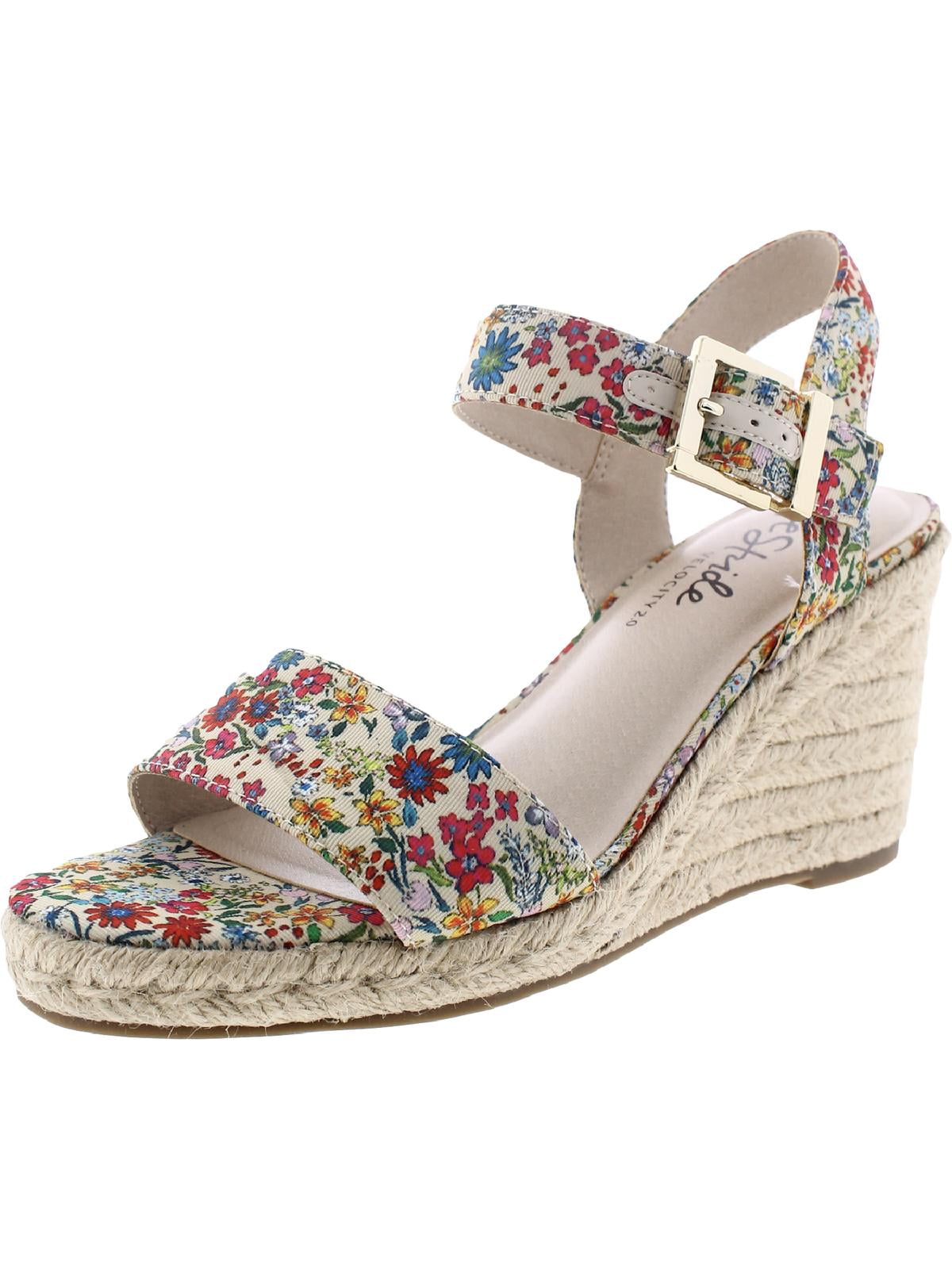 LifeStride Womens Tango 2 Canvas Floral Wedge Sandals - Walmart.com
