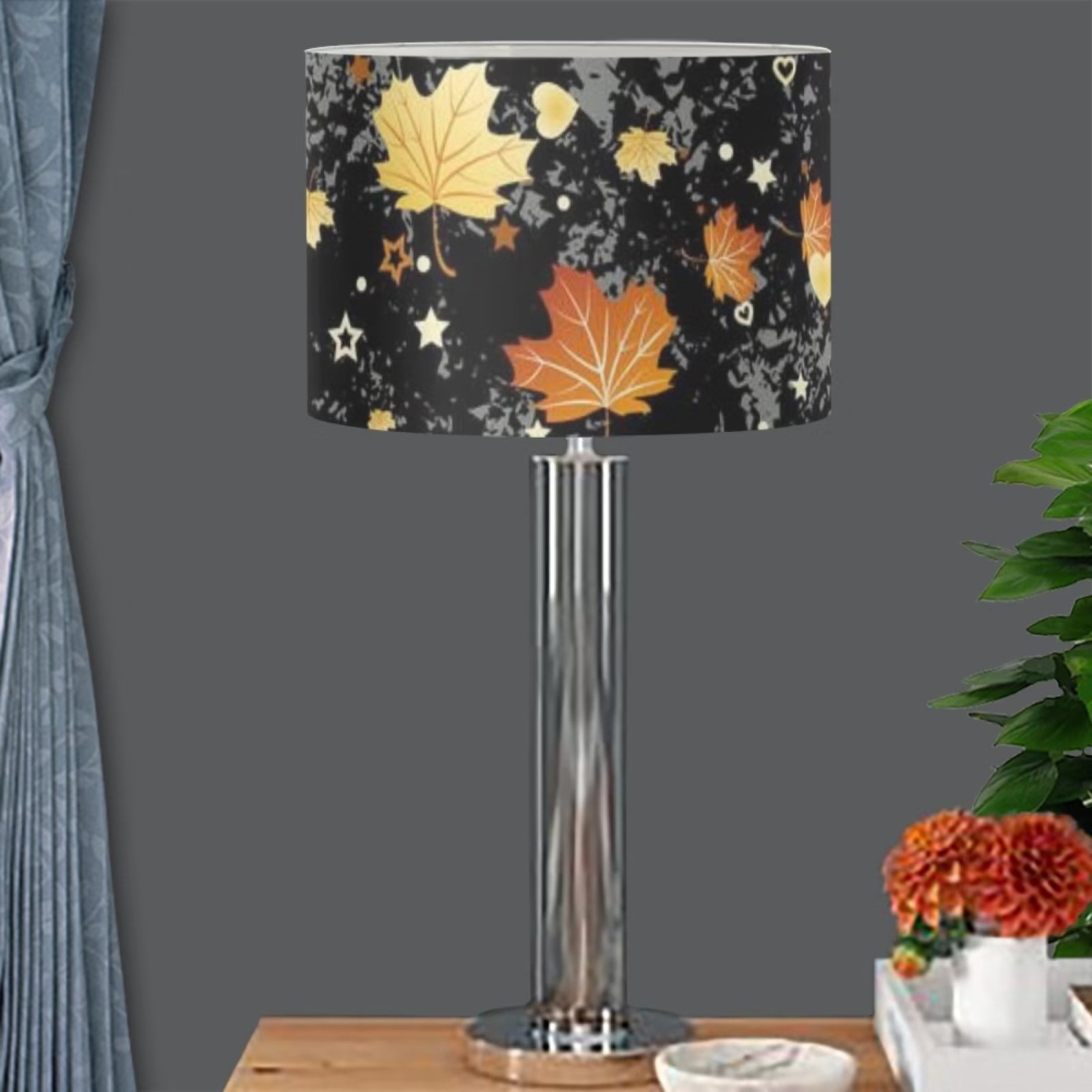 NETILGEN Fall Thanksgiving Leaf Plastic Cylinder Lampshade Hunting ...
