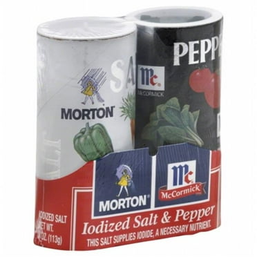Morton Iodized Salt & McCormick Shaker Set, Disposable, 5.25 oz ...