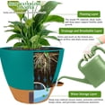 Large Plastic Planter with Drainage Holes, Water Level Indicator & Deep ...