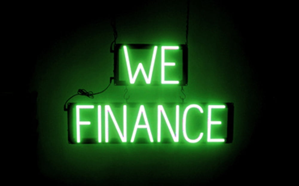 SpellBrite WE FINANCE LED Sign for Business. 25.1" x 15.0" Green WE ...