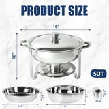 Free Shipping! Imacone Chafing Dish Buffet Set, 5Qt Stainless Steel Round Catering Warmer ...