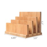 Bamboo Mail Organizer With Rubber Feets Vertical Desk Letter Envelope