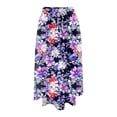 Arlun Summer Flowers Print Midi Skirts for Women Stretchy High Waist ...