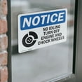 (2 Pack) No Idling Turn Off Engine And Chock Wheels OSHA Notice Sign ...