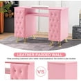 BarberPub Pink Manicure Table, Drawers, Large Storage, Easy Clean ...