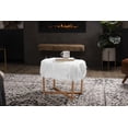 Rectangular Faux Fur Vanity Foot Stool Ottoman with Metal Legs - Small ...