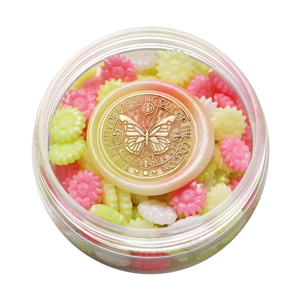 DQrwqpou Sello en Forma Girasol Sello Cera DIY Manual Cuenta Cuenta Cera para Tarjeta Boda (E ...