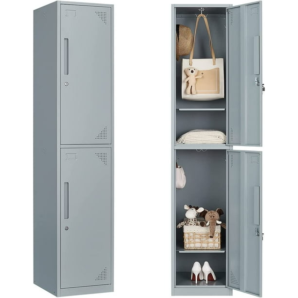 STANI Metal Locker Steel Storage Cabinet with 2 Doors for Office School ...