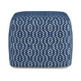 Simpli Home Graham Boho Square Pouf in Patterened Blue and Natural Cotton - Walmart.com