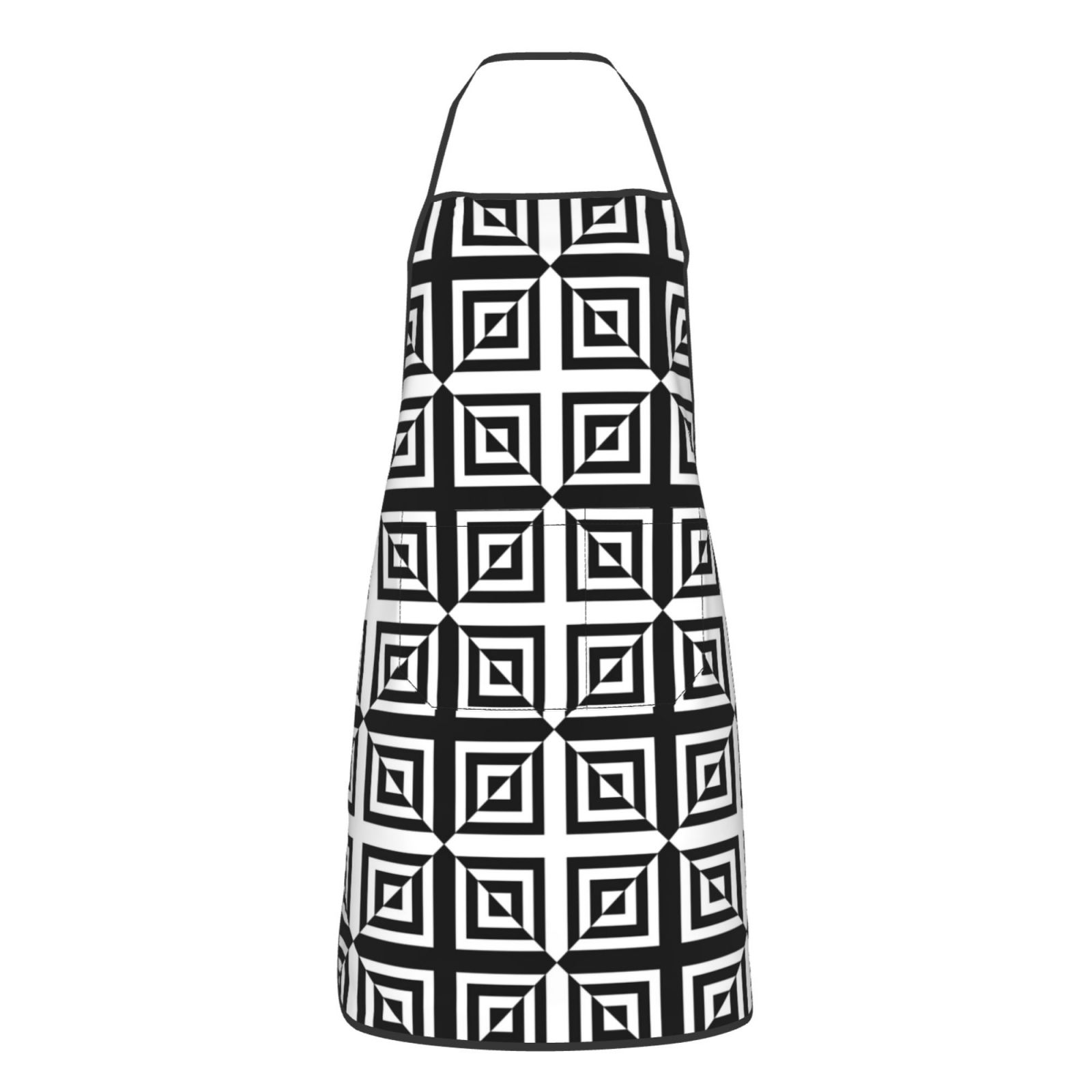 ZNDUO Black White Seamless Texture Pattern Apron, Adjustable Bib Soft ...
