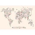 Kids Wallpaper Wall Mural - World Map With Icons - Walmart.com