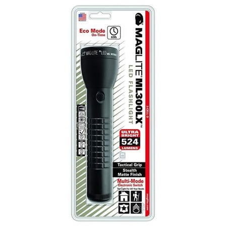 Maglite LED 2-Cell D Flashlight with Batteries, Black Aluminum, Highly ...