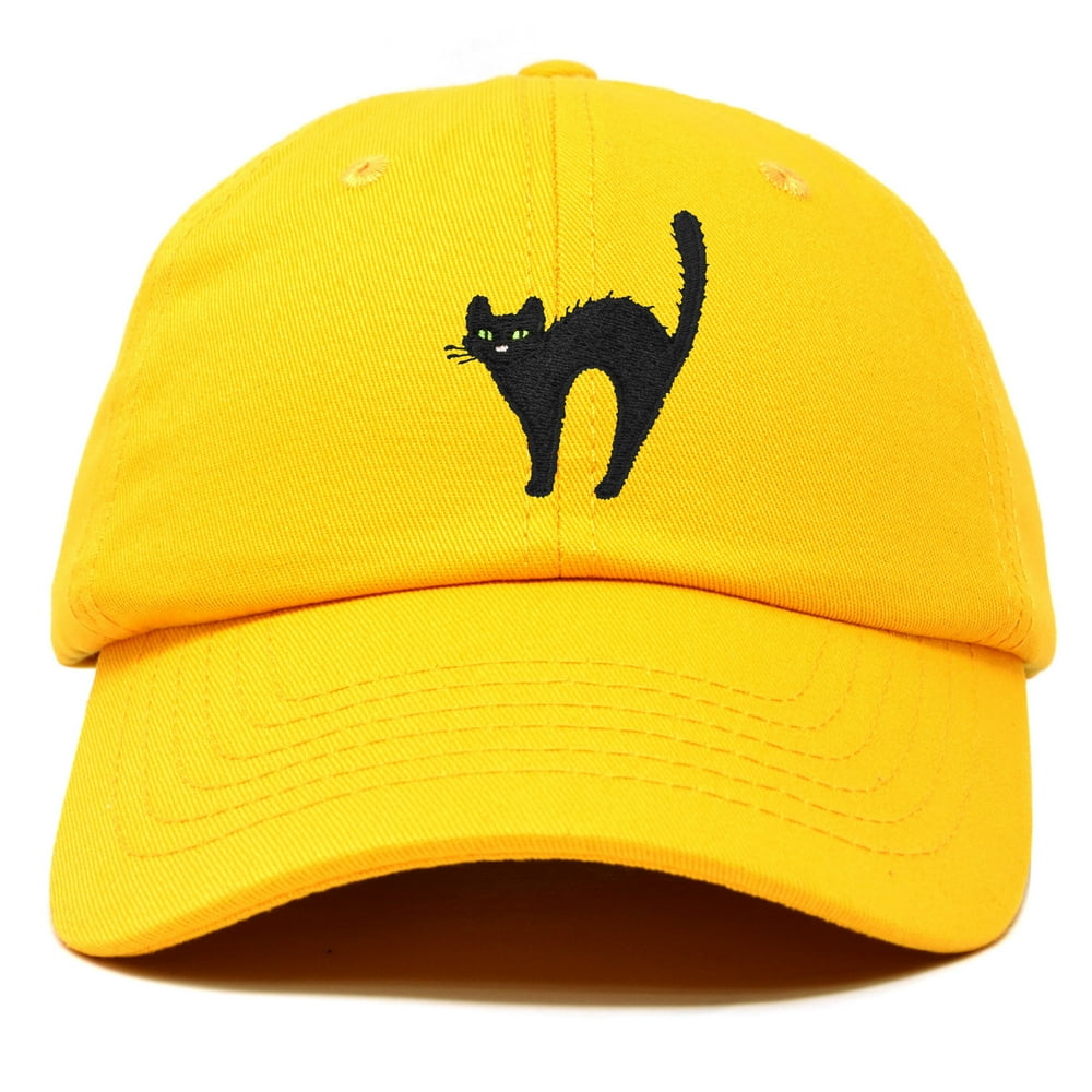 DALIX Black Cat Hat Womens Halloween Baseball Cap in Gold - Walmart.com ...