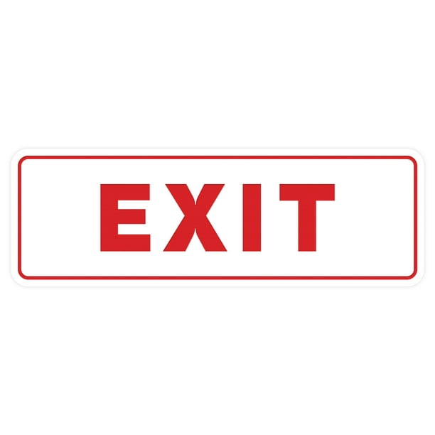 Standard EXIT Sign - White / Red - Large - Walmart.com