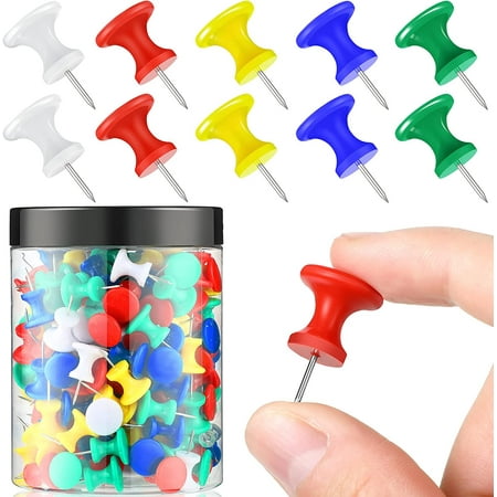200 Pieces Jumbo Push Pins 1 Inch Giant Pushpins Assorted Colors Map ...