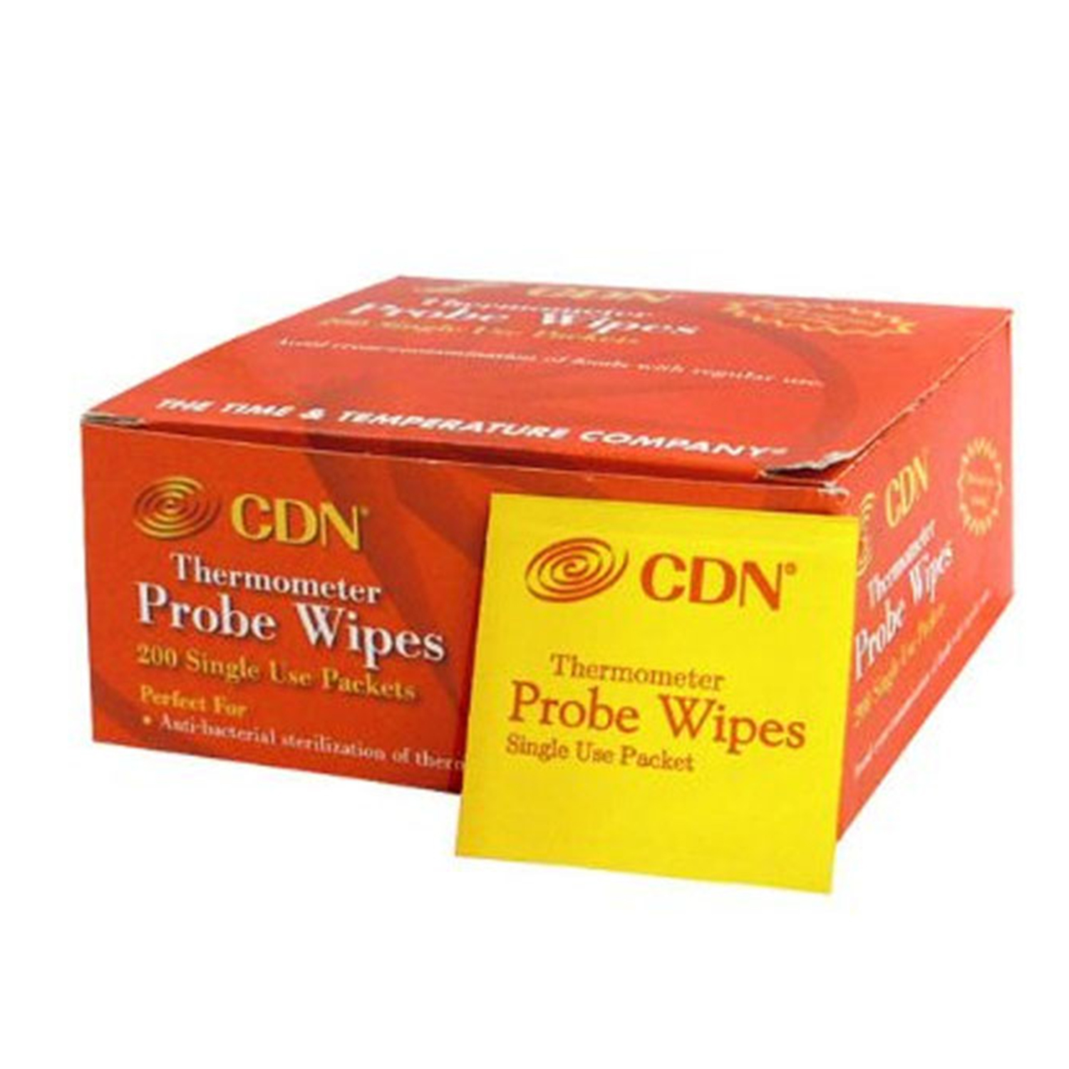 CDN PW200 Thermometer Probe Wipes- Packets, 1.125" x 2" Pads Pack of ...