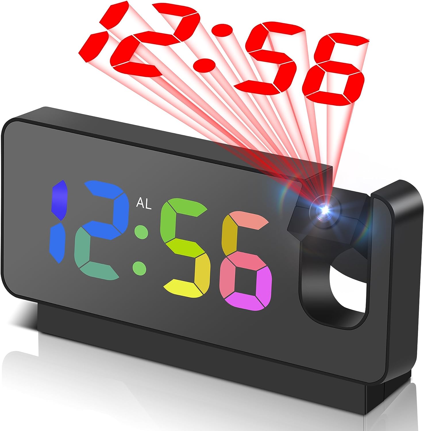 Alarm Clock for Bedroom , LED Digital Clock with 180° Rotating ...