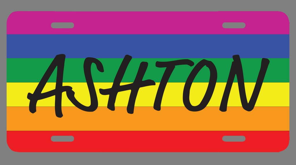 Ashton Name Pride Flag Style License Plate Tag Vanity Novelty Metal ...