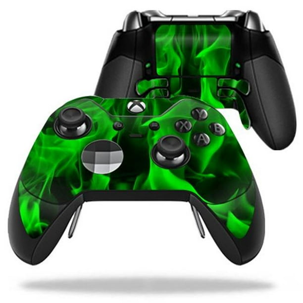 MightySkins MIELITECO-Green Flames Skin Decal Wrap for Microsoft Xbox ...