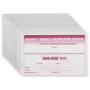 Detailed Driver Vehicle Inspection Report Book with Illustrations 5-pk ...