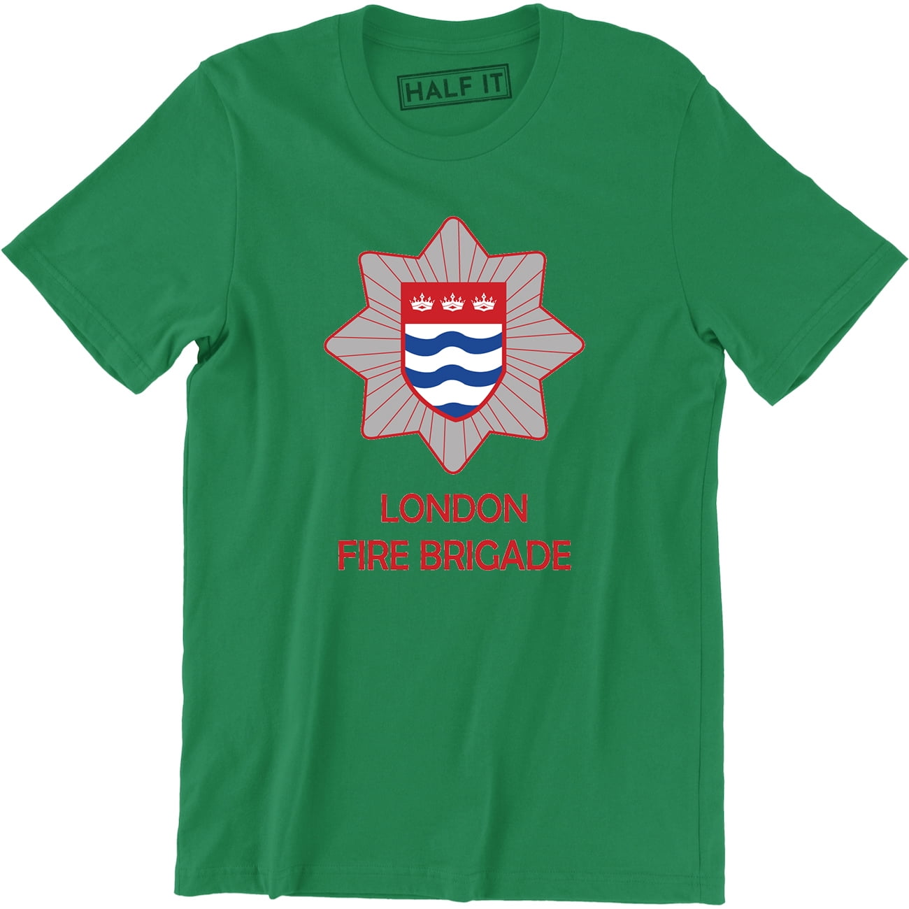 UK London Fire Brigade Firefighter Fire Department Rare Firearm Men's T ...
