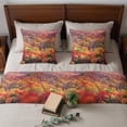 Bed Runner for King Size Bed, Red Orange Green Forest 3 Pcs Bedding ...