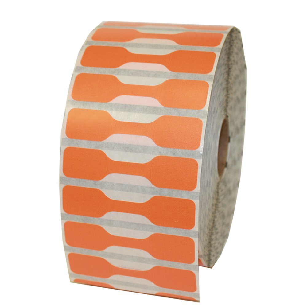 Zebra Printer Compatible 10010064 Orange Jewelry Labels Barbell Style Zebra Printer Compatible 10010064 Orange Jewelry Labels Barbell Style