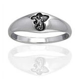 Small Sterling Silver 6mm Engraved Dragon Band Pinky Ring - Walmart.com