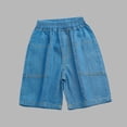 Favoffer Kids Knee Length Pants Solid Color Elastic Waist Imitation ...
