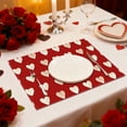 Euaioeiu Valentine's Day Placemats Heart Themed Polyester Table Mats ...
