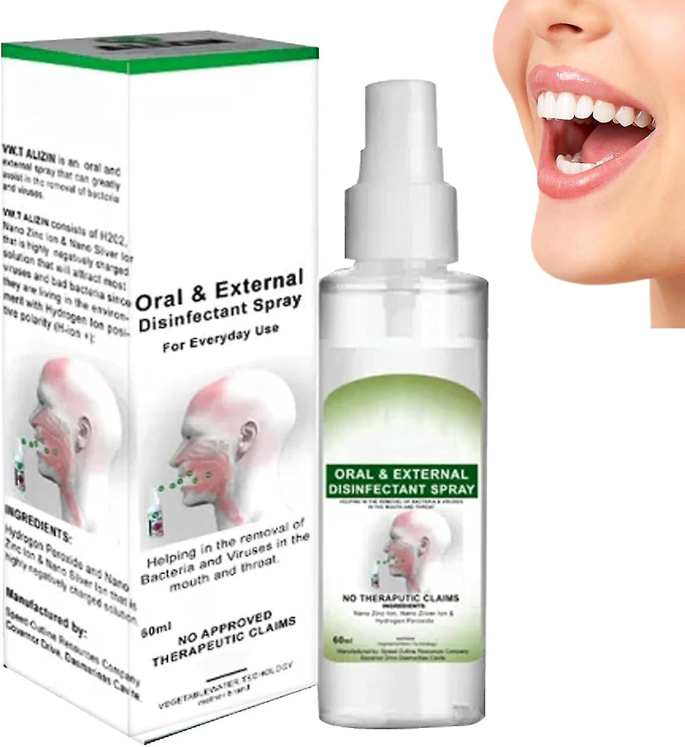 Oral & External Disinfectant Spray 60ml, Oral Care Health Spray, Oral ...