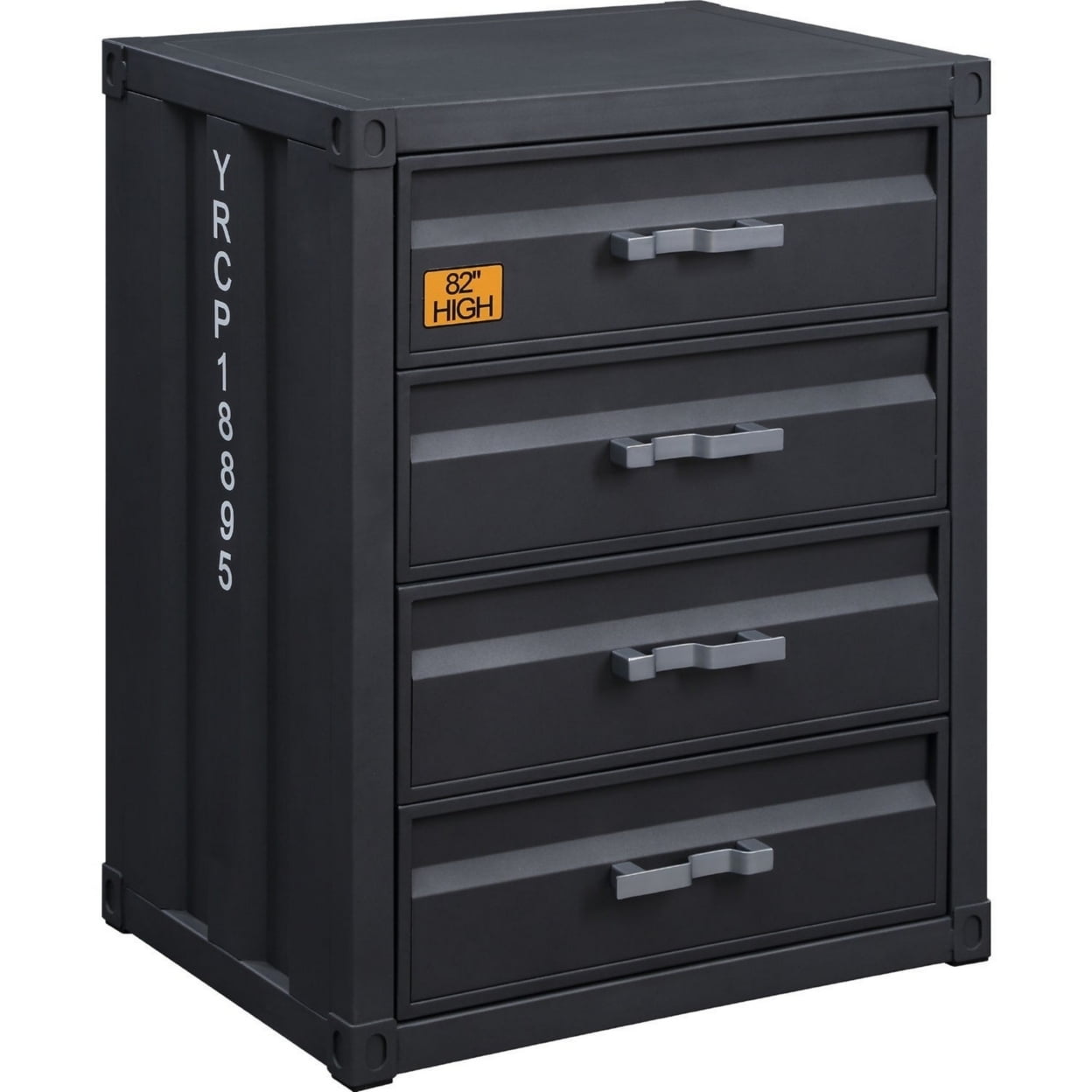 4 Storage Drawered Metal Cargo Chest, Black- Saltoro Sherpi - Walmart.com