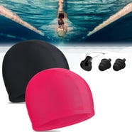 BEEMO Swim Cap Women Chin Strap Bubble Crepe Latex Long Short Hair ...