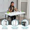 Lifetime 4 Foot Rectangle Fold-in-Half Adjustable Height Table, Indoor ...