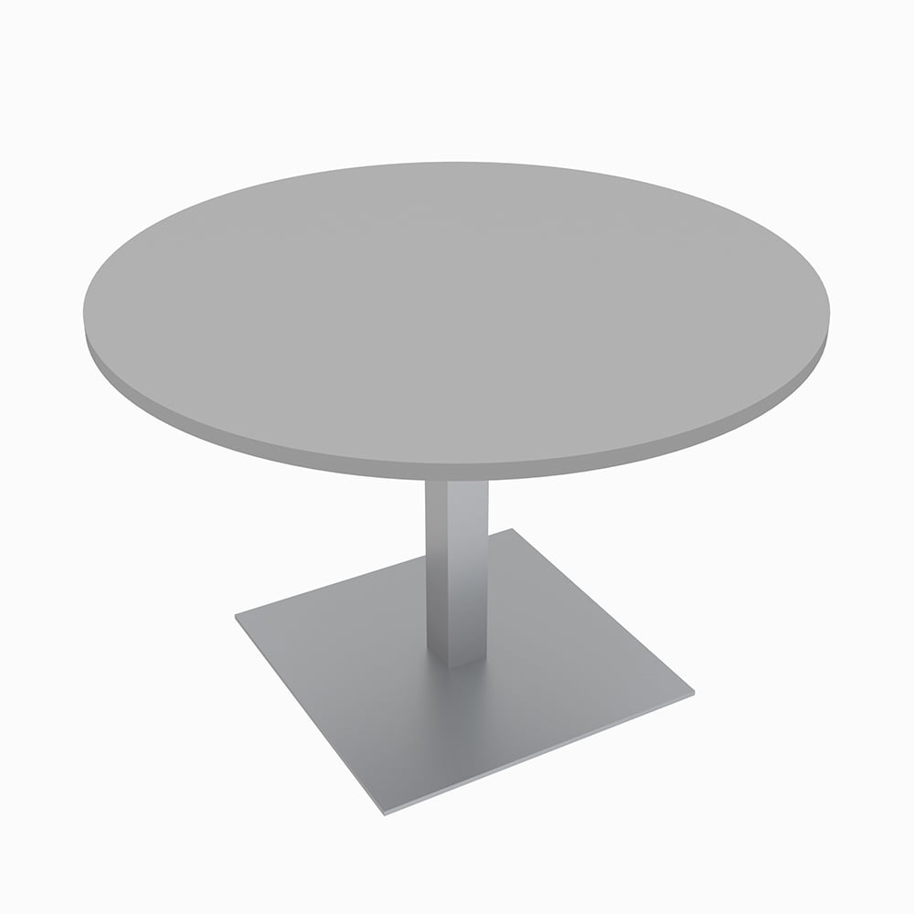 4 Person Round Conference Table Square Metal Base 46" Meeting Table ...