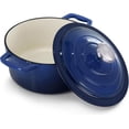 2.7 Quart Round Enameled Cast Iron Casserole in Gradient Dark Blue ...