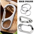 20Pcs No Tarnish Stainless Steel Carabiners Keychain with Key Rings ...