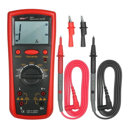 Insulation Resistance Meter Digital Ohmmeter Handheld Insulation Tester ...