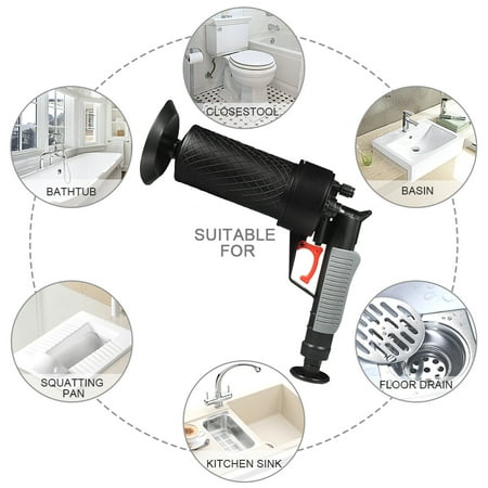 Qiilu Air Power Drain Blaster, High Pressure Drain Opener for Clogged ...