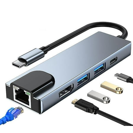 TESNN Nouvelle station d'accueil USB C Hub 5 en 1 type-c avec ...
