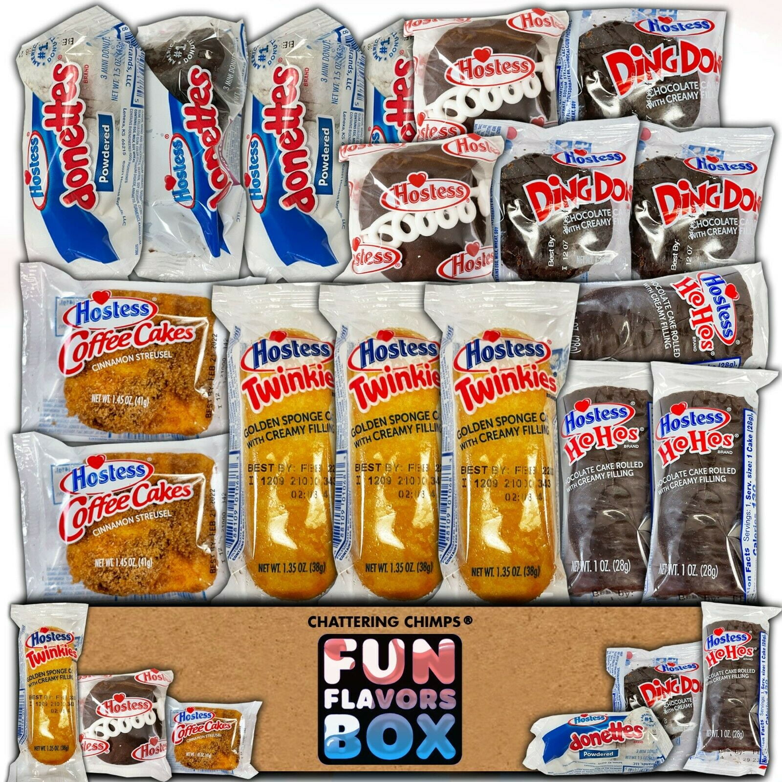 Fun Flavors Box Sweet Pastry Dessert Snack Care Package - 16 Snacks ...