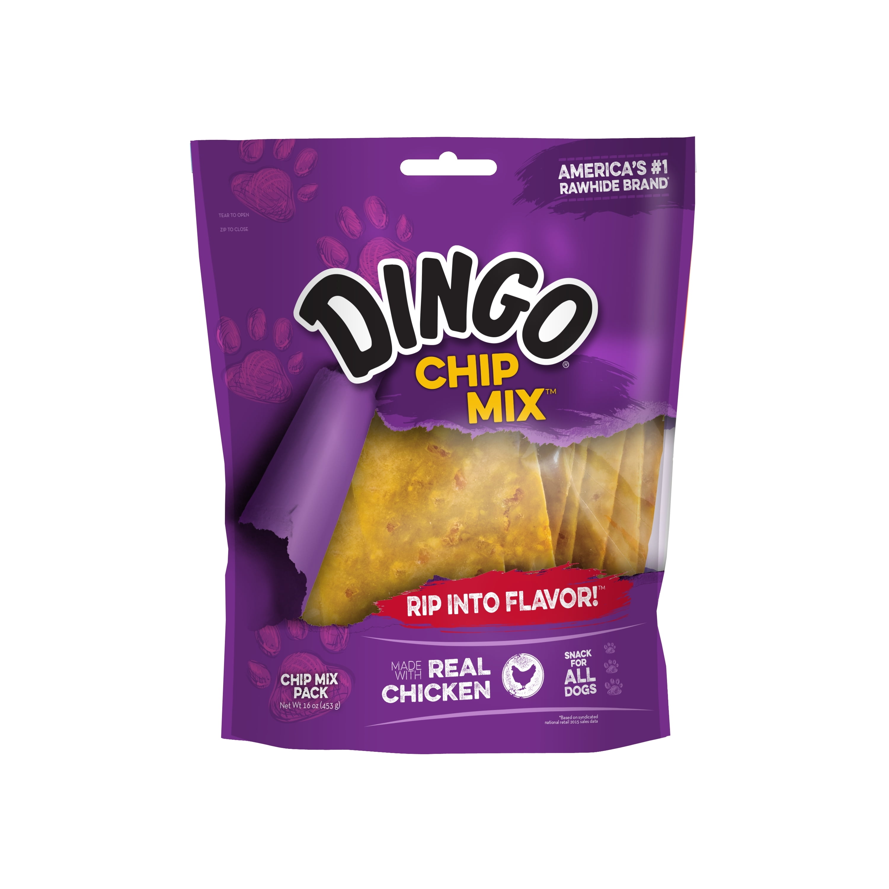 Dingo Chip Mix Rawhide Chews With Chicken for Dogs, 16 oz - Walmart.com