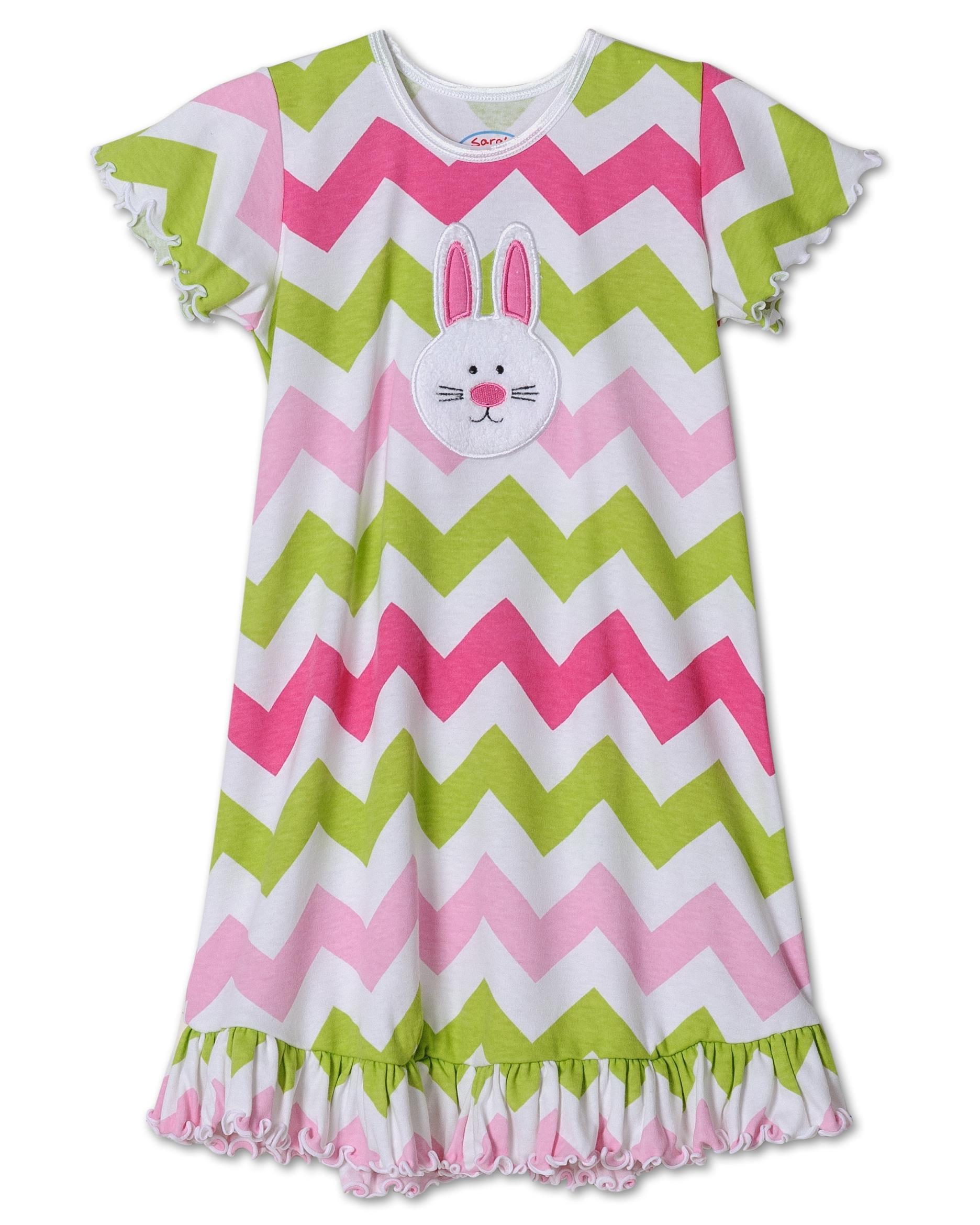 Saras Prints Girls Nightgown Short Sleeve Night Shirt Sleepwear ...